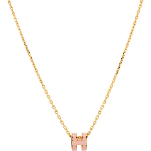 Hermès Pop H Mini Pendant Chain Necklace Metal And Enamel - Gold