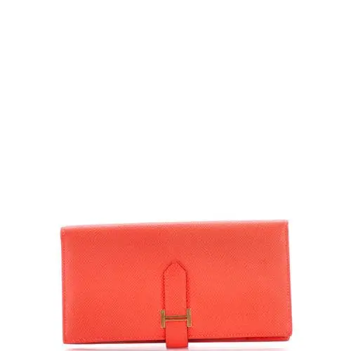 Hermès Bearn Wallet Epsom Long - Red