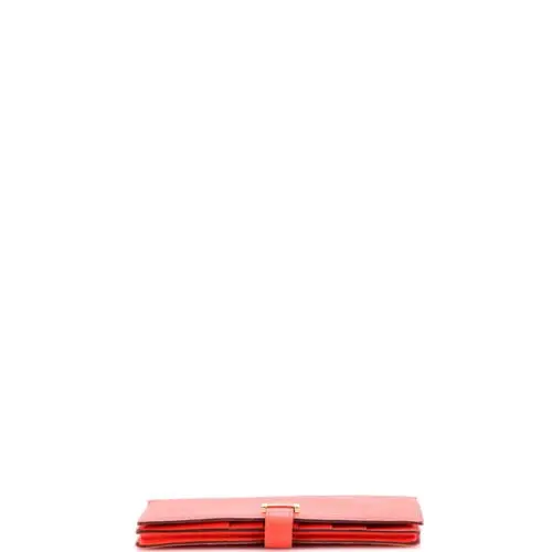 Hermès Bearn Wallet Epsom Long - Red