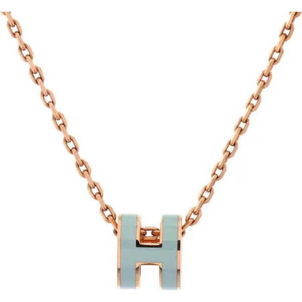 Hermès Pop H Pendant Chain Necklace - Blue