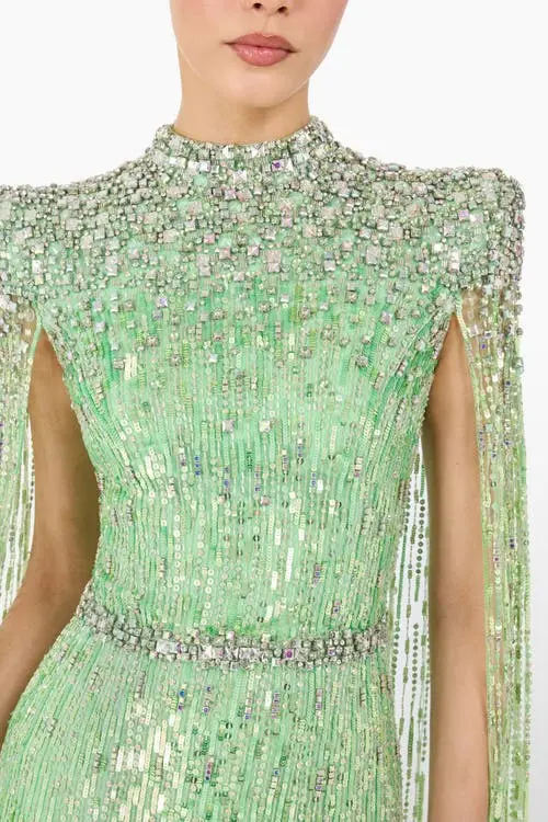 Jenny Packham Opera Embellished Maxi Gown - Calypso