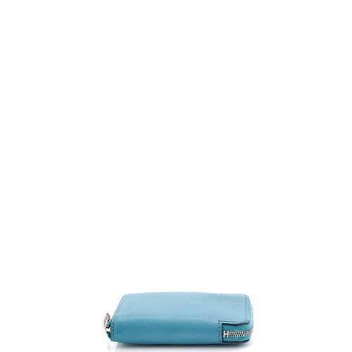 Hermès Azap Zip Around Wallet Silk'in Epsom Compact - Blue