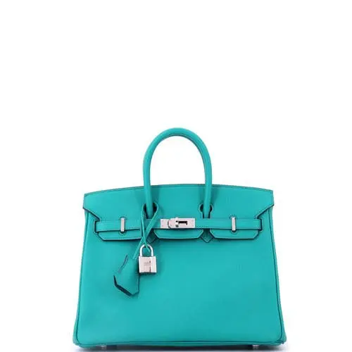 Hermès Birkin Handbag Epsom With Palladium Hardware 25 - Blue