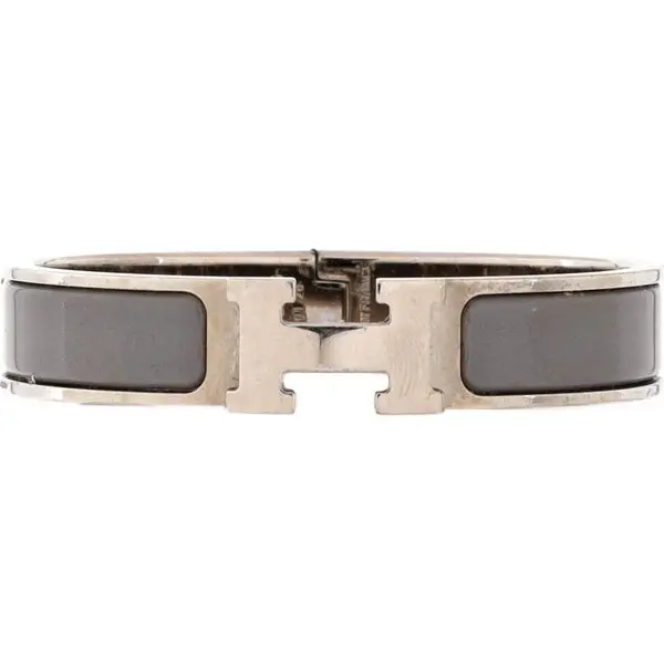 Hermès Clic H Bracelet Enamel Narrow - Gray