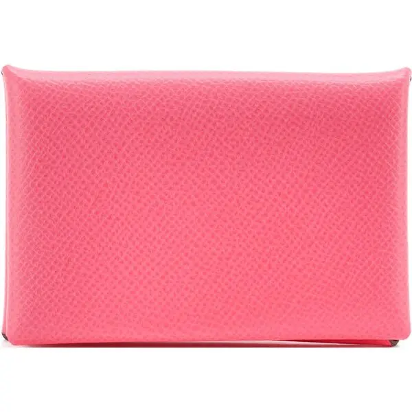 Hermès Calvi Duo Card Holder Epsom - Rose Lipstick