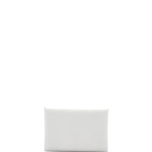Hermès Calvi Duo Card Holder Chevre Mysore - Gris Perle