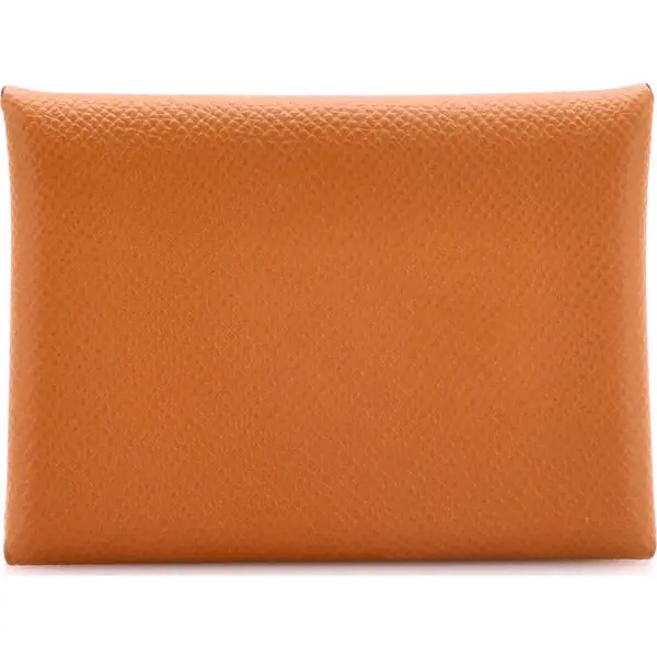 Hermès Calvi Duo Card Holder Verso Epsom - Verso - Gold/vert Fizz