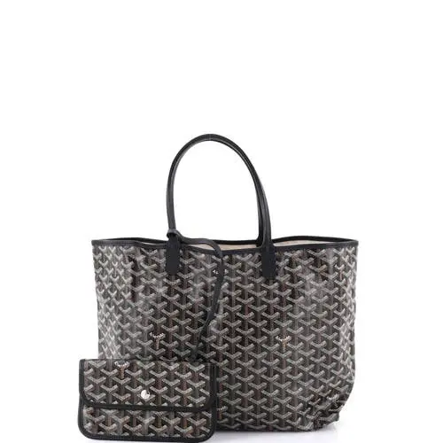 Goyard Saint Louis Tote Coated Canvas Pm - Black