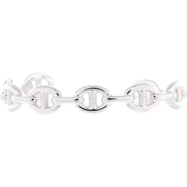 Hermès Chaine D'ancre Enchainee Cuff Bracelet Sterling Medium - Silver