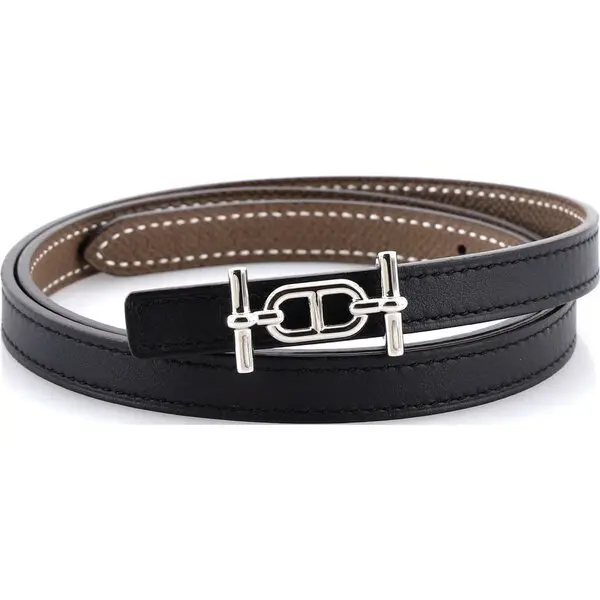 Hermès Ancre Reversible Belt Leather Thin - Black