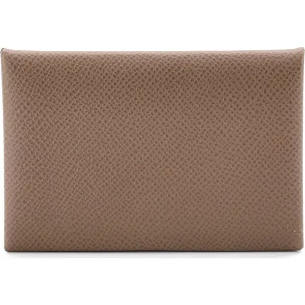 Hermès Calvi Duo Card Holder Epsom - Etoupe