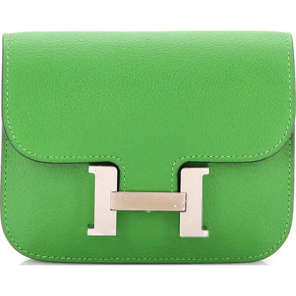 Hermès Constance Slim Wallet Evercolor - Vert Yucca