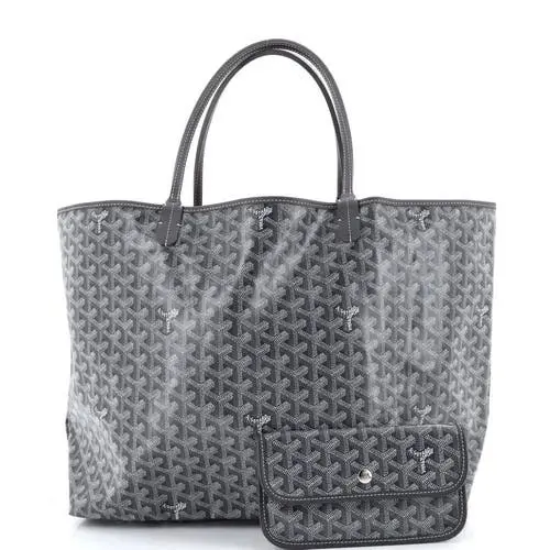 Goyard Saint Louis Reversible Tote Coated Canvas And Printed Canvas Gm - Grey