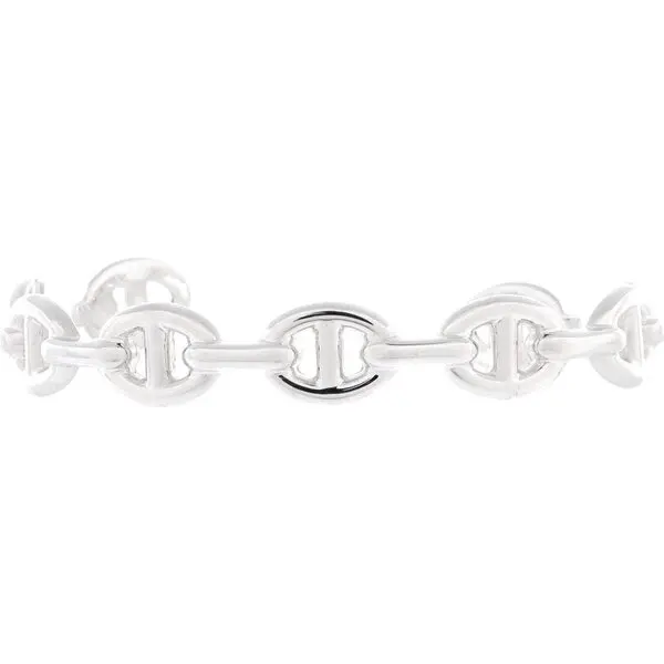 Hermès Chaine D'ancre Enchainee Cuff Bracelet Sterling Medium - Silver