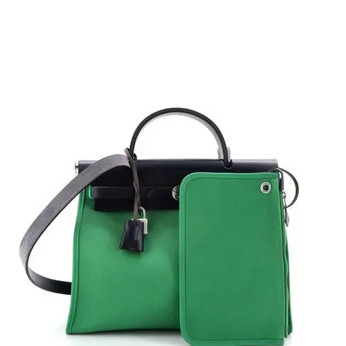 Hermès Herbag Zip Leather And Toile 31 - Green