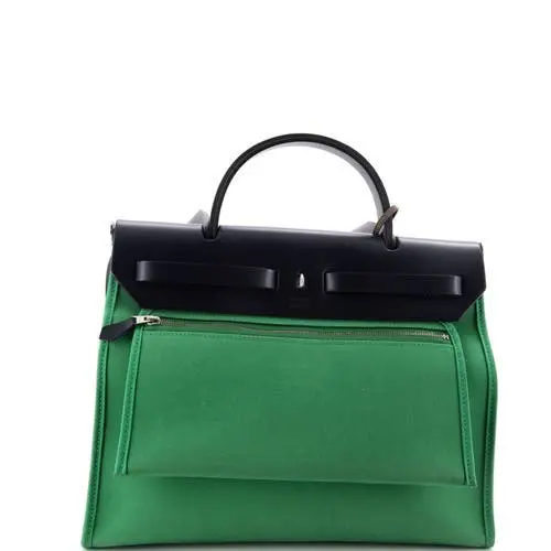 Hermès Herbag Zip Leather And Toile 31 - Green