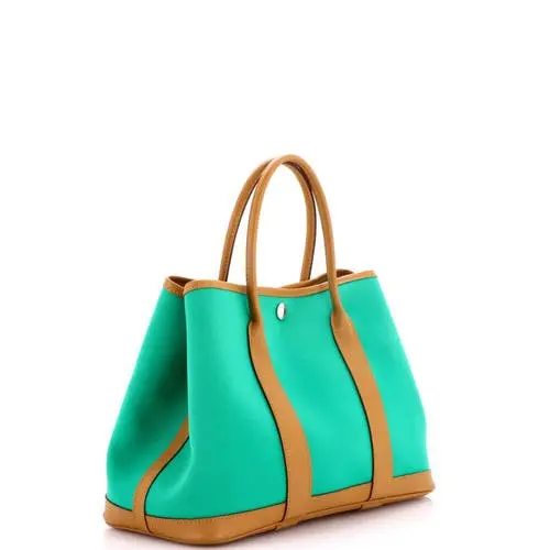 Hermès Garden Party Tote Toile And Leather 30 - Green