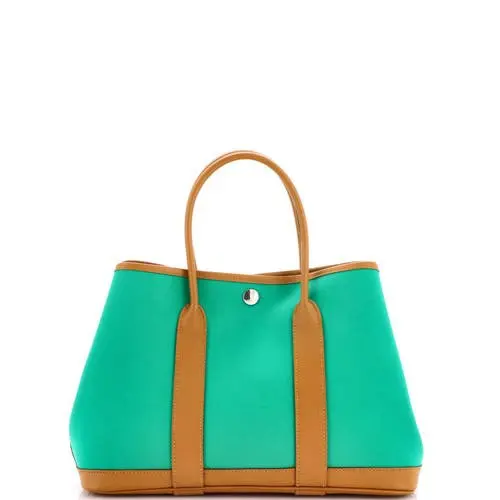 Hermès Garden Party Tote Toile And Leather 30 - Green