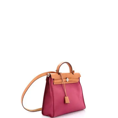 Hermès Herbag Zip Leather And Toile 31 - Pink