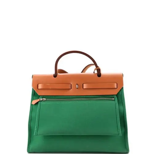 Hermès Herbag Zip Leather And Toile 31