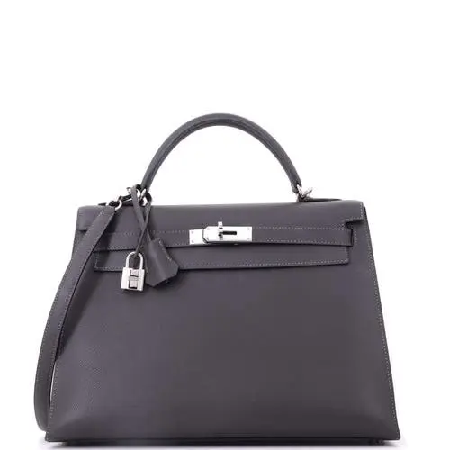 Hermès Kelly Handbag Epsom With Palladium Hardware 32 - Grey