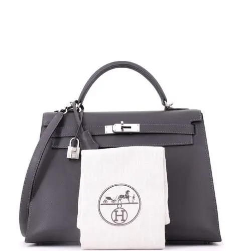 Hermès Kelly Handbag Epsom With Palladium Hardware 32 - Grey