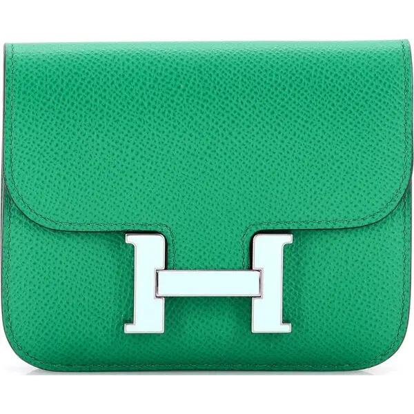 Hermès Constance Slim Wallet Epsom - Vert Jade