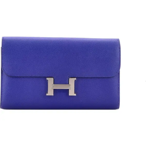 Hermès Constance Long Wallet Epsom - Bleu Electrique