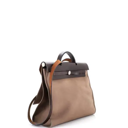 Hermès Herbag Zip Leather And Toile 39 - Grey
