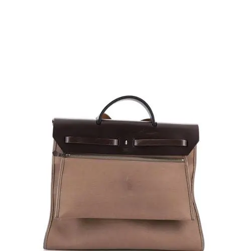 Hermès Herbag Zip Leather And Toile 39 - Grey