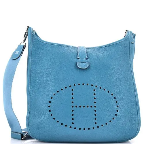 Hermès Evelyne Bag Gen Iii Clemence Gm - Blue