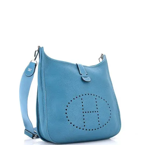 Hermès Evelyne Bag Gen Iii Clemence Gm - Blue