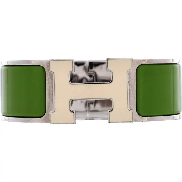 Hermès Clic H Bracelet Enamel Wide - Green
