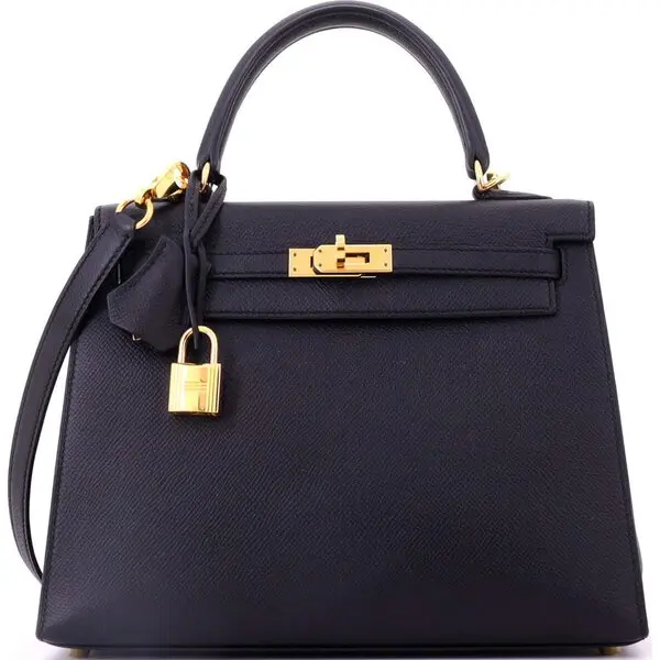 Hermès Kelly Handbag Black Epsom With Gold Hardware 25 - Noir
