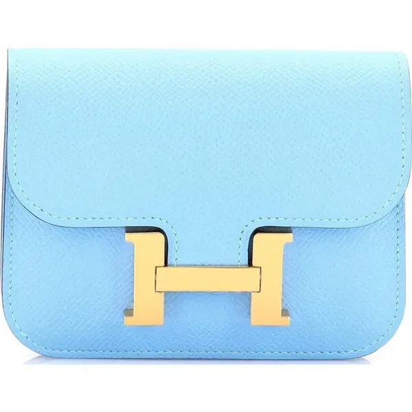 Hermès Constance Slim Wallet Epsom - Blue