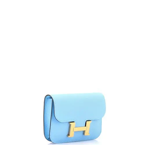 Hermès Constance Slim Wallet Epsom - Celeste
