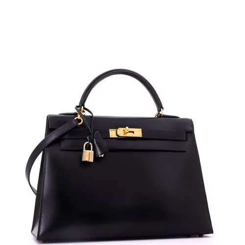 Hermès Kelly Handbag Box Calf With Gold Hardware 32 - Black