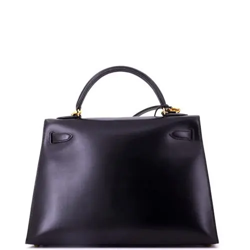 Hermès Kelly Handbag Black Box Calf With Gold Hardware 32 - Noir