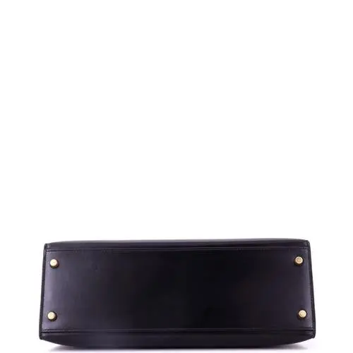 Hermès Kelly Handbag Black Box Calf With Gold Hardware 32 - Noir