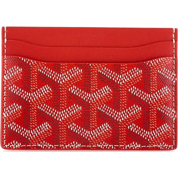 Goyard Saint Sulpice Card Holder Coated Canvas - Red