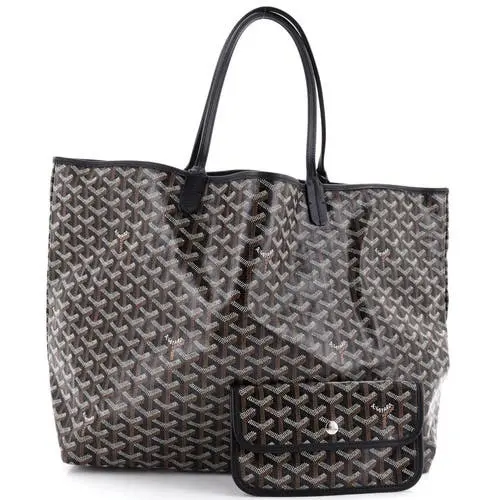 Goyard Saint Louis Tote Coated Canvas Gm - Black