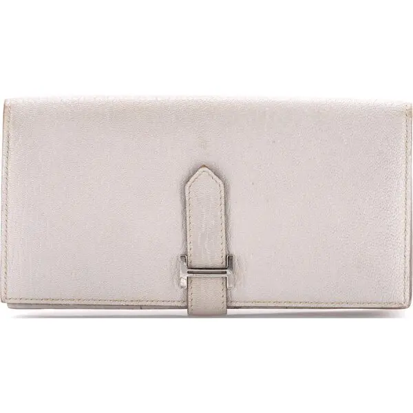 Hermès Bearn Wallet Chevre Mysore Long - Gris Perle