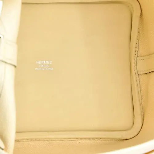 Hermès Cargo Picotin Lock Bag Canvas And Swift Pm - White