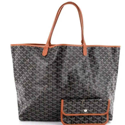 Goyard Saint Louis Tote Coated Canvas Gm - Black