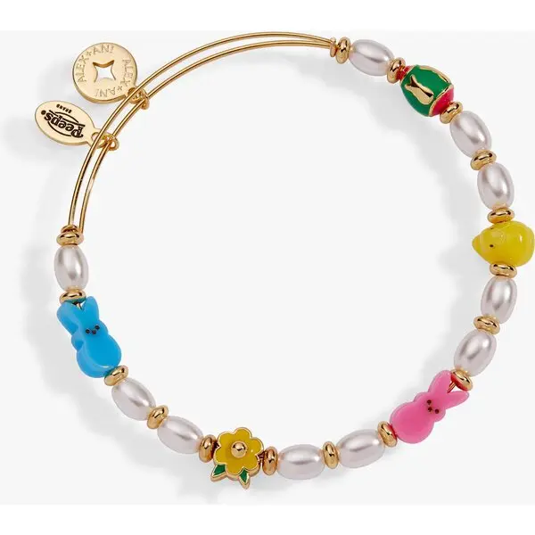 ALEX AND ANI Peeps Chick And Bunny Beaded Bangle - Gold