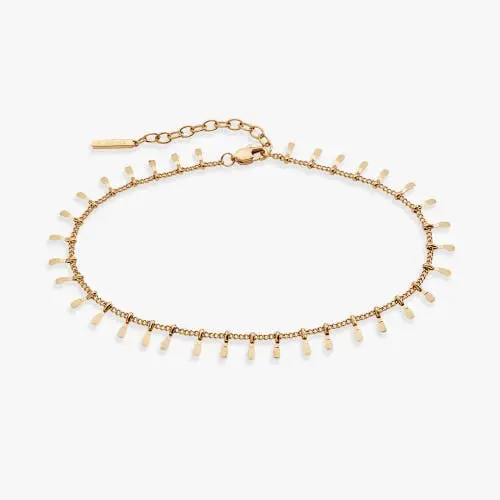 ALEX AND ANI Paddle Tassel Chain Anklet - Gold