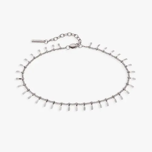 ALEX AND ANI Paddle Tassel Chain Anklet - Silver