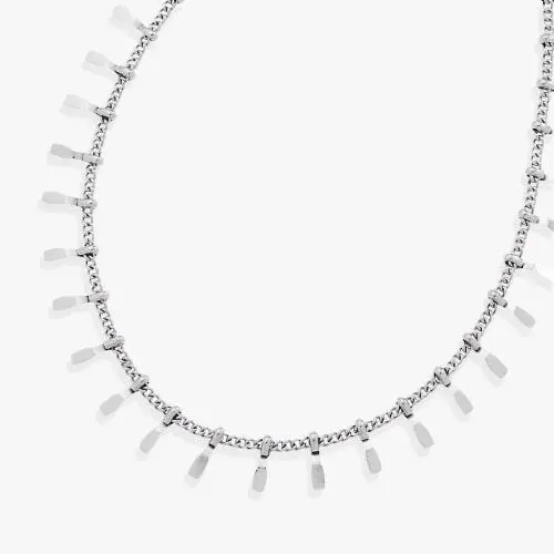 ALEX AND ANI Paddle Tassel Chain Anklet - Silver