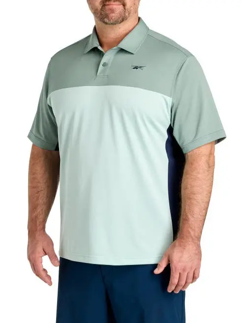 REEBOK Big & Tall Colorblocked Polo Shirt V2 - Tranquil Teal