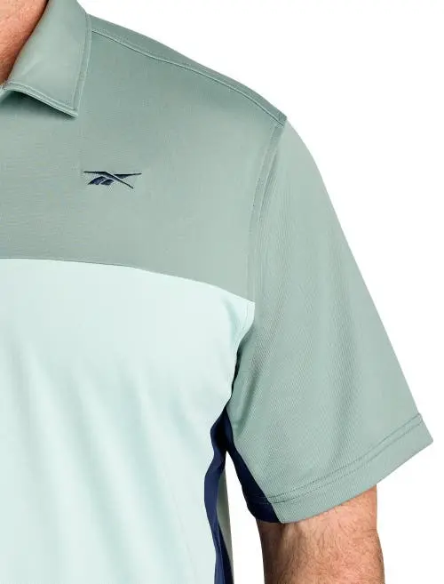 REEBOK Big & Tall Colorblocked Polo Shirt V2 - Tranquil Teal